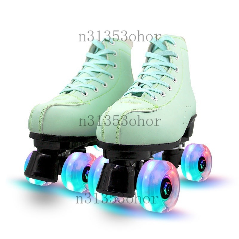 new Adult Double Row Skates Roller Skates Men Women Flashing Four-Wheel ...