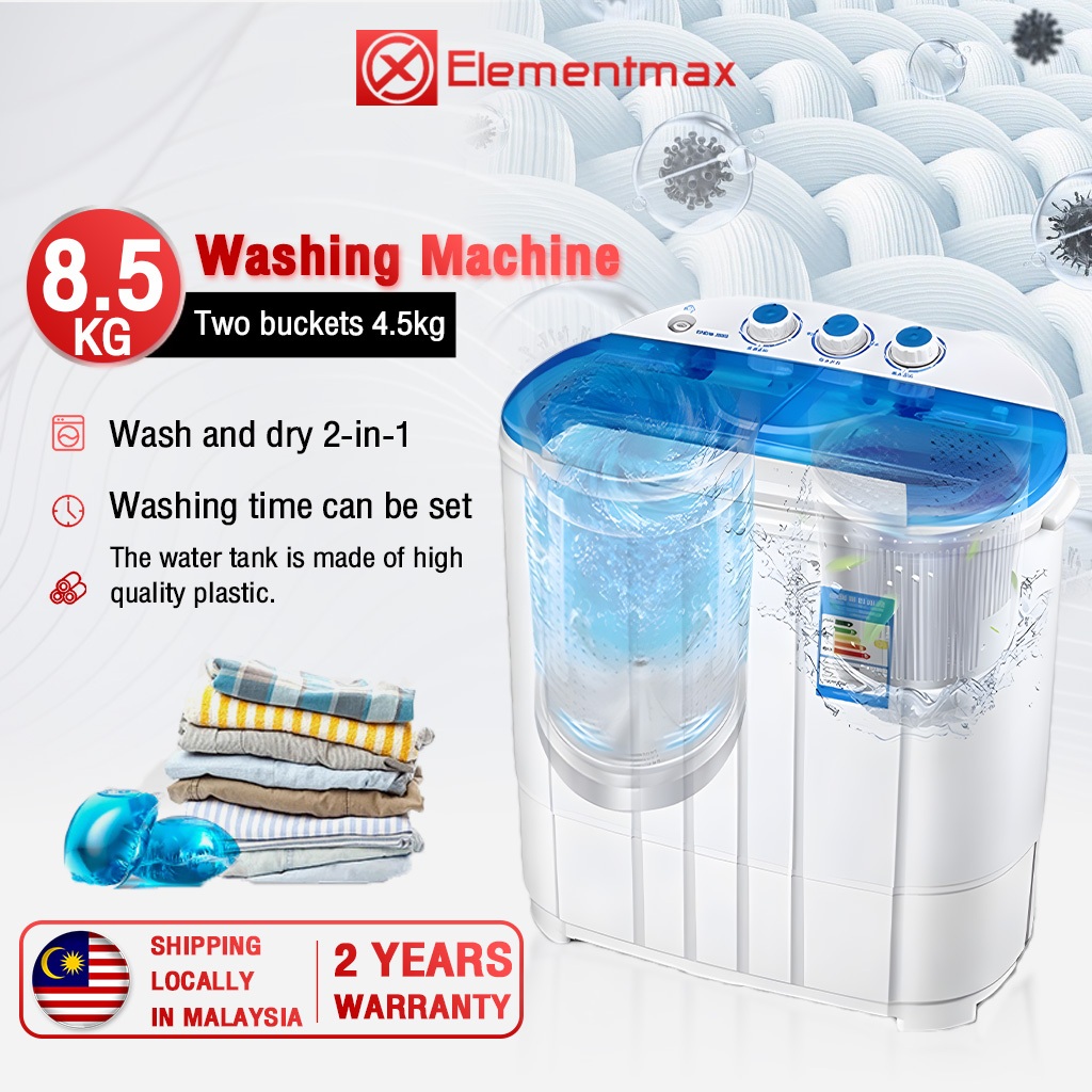 🔥2 year warranty🔥MINI Semi Auto Double tub Washing machine 8.5KG Mini ...