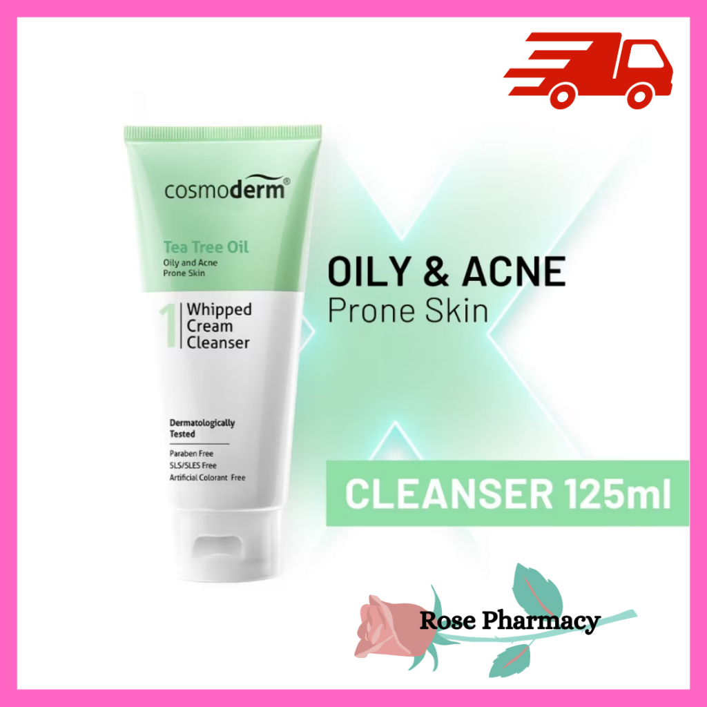 Cosmoderm Tea Tree Oil Whipped Cream Cleanser 125ml | Pencuci muka tea ...