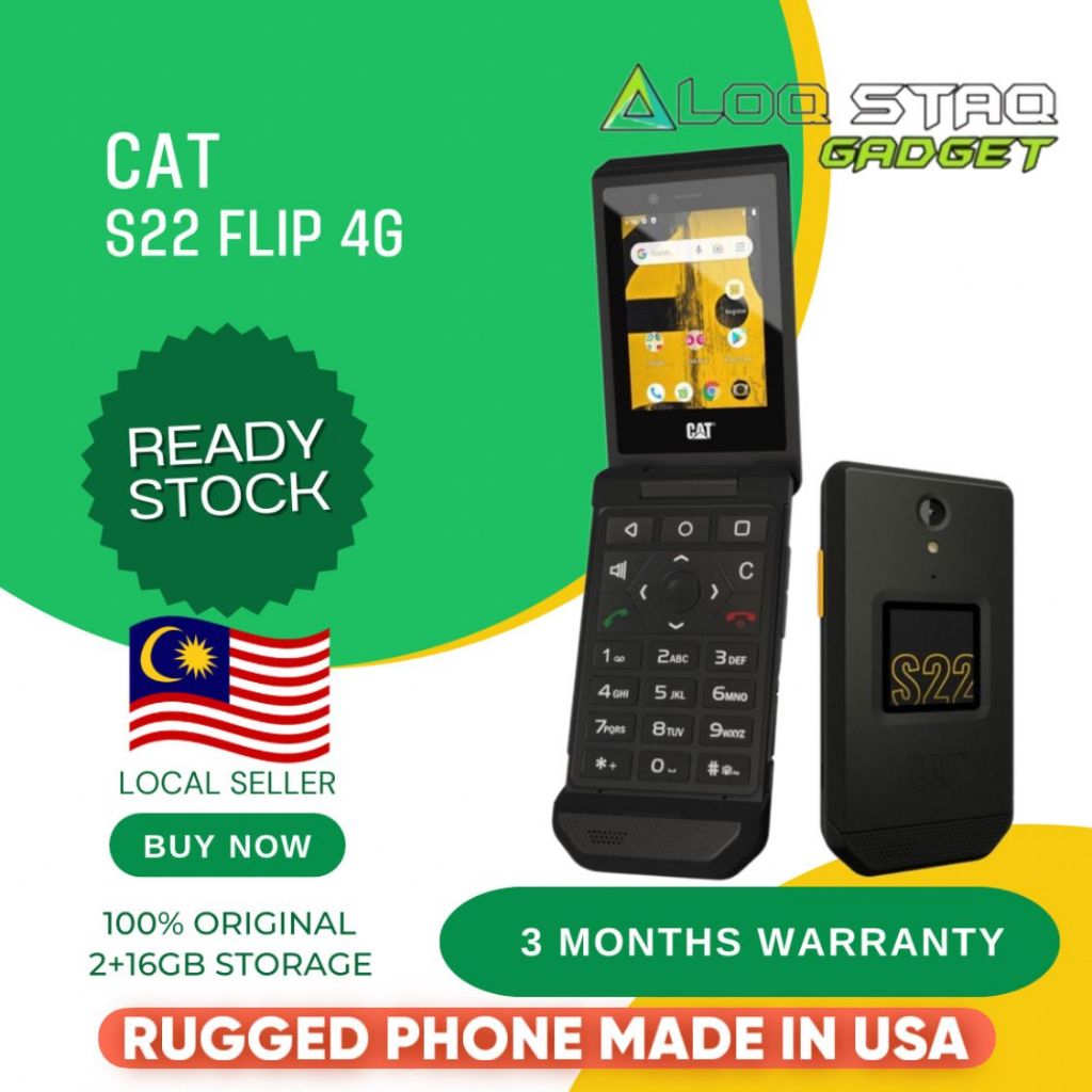CAT®️S22 Flip 4G RUGGED SMARTPHONE WITH ANDROID 11(Go Edition) Made in ...