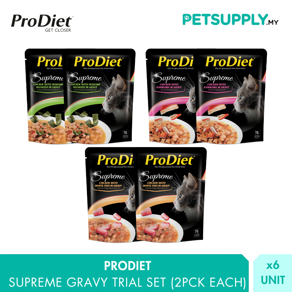 Prodiet Supreme Chicken Gravy Trial Set (White Fish / Kanikama / Wakame ...