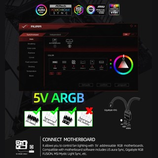 COOLMOON ARGB Hub ( 5V 3PIN ARGB + 4 Pin PWM ) PC Case CPU Fan ...