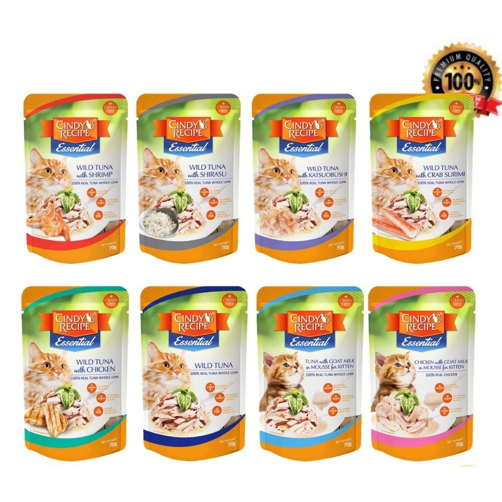 Cindy's Recipe Essential Wet Cat Food Pouch 70G | Shopee Malaysia