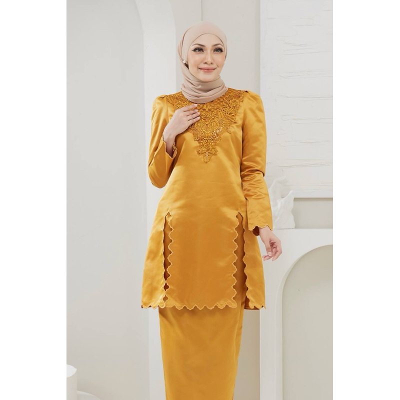 BAJU RAYA 2024 TERATAI KLASIK KURUNG BAJU KURUNG MODEN PUFFY | Shopee ...