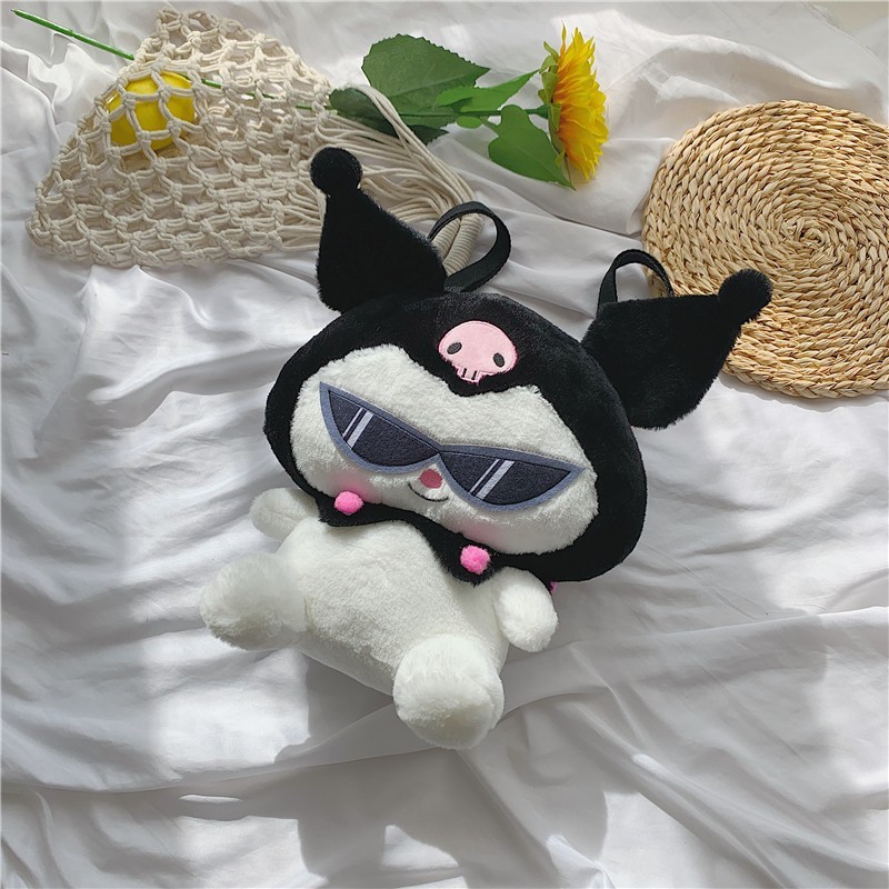 38&33cm Anime Kawaii Kuromi My Melody Shoulder Plush Plushie Doll Bag ...