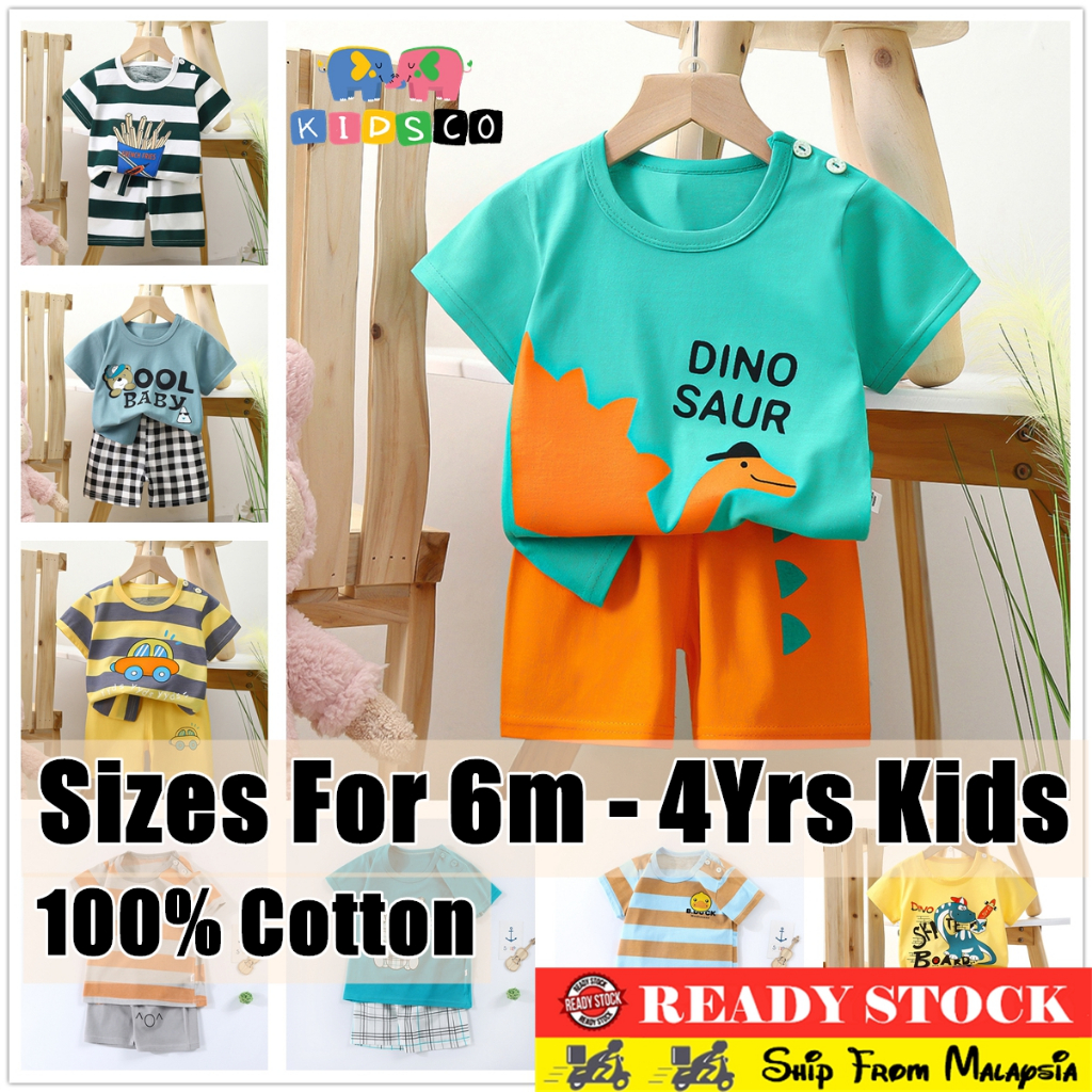 Baju Budak Bayi Set ShortSleeve Clothes Cartoon Tee Baju Kanak Boys ...