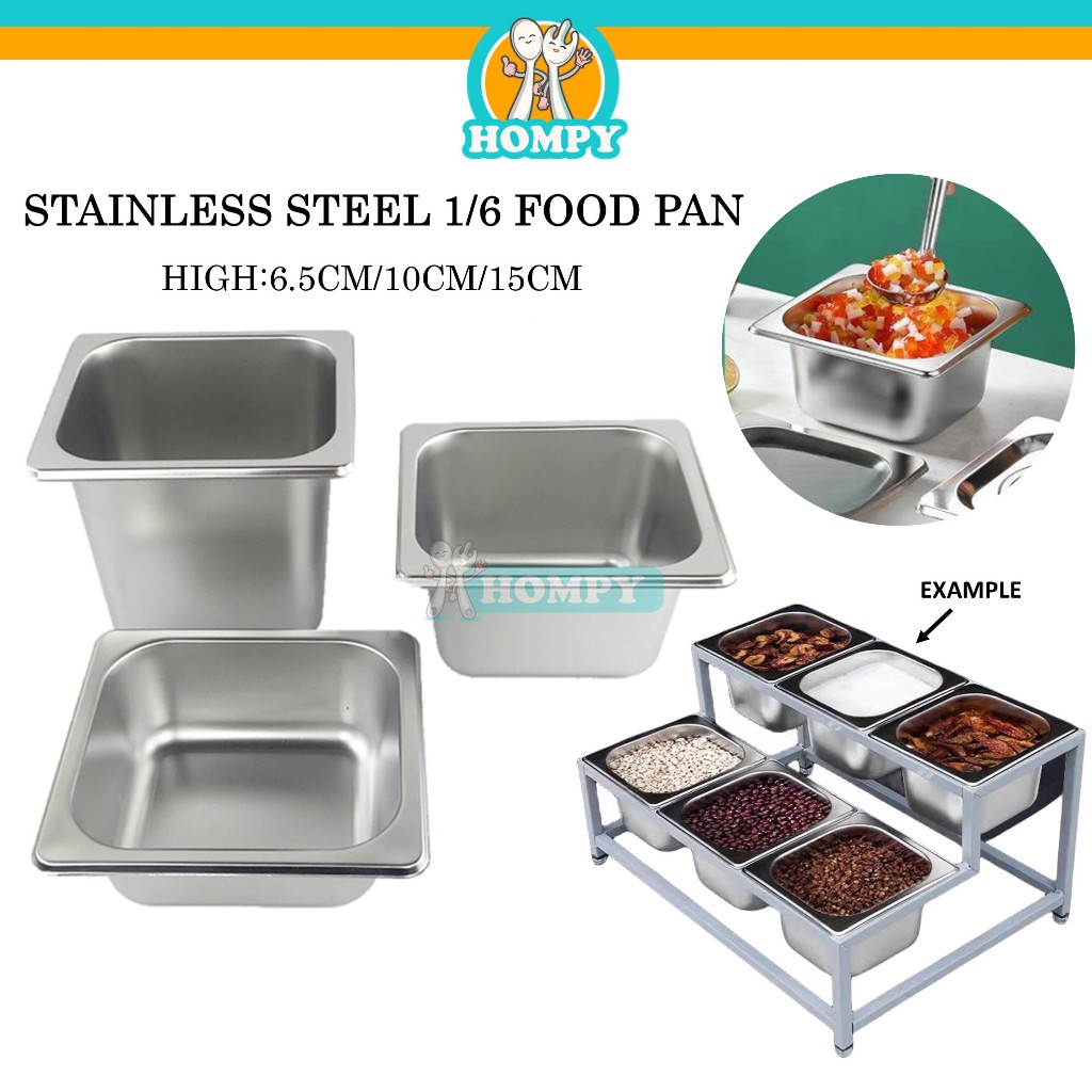 Stainless Steel GN PAN 1/6 size GN Gastronorm Pan Food Pan Commercial Kitchen Food Pan GN Pan 1/ ...