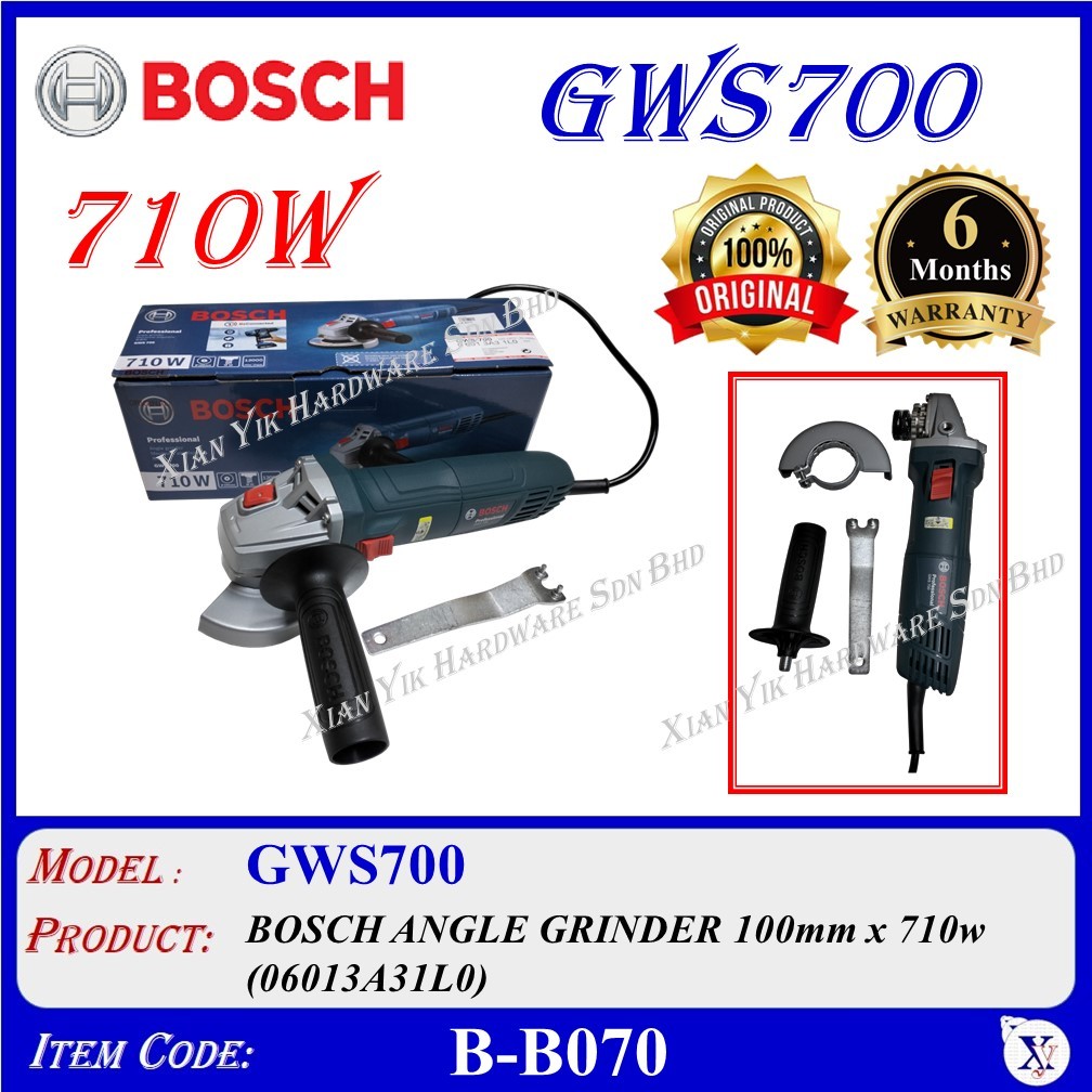 GWS700 BOSCH ANGLE GRINDER 100mm x 710w (06013A31L0) - B-B070 | Shopee ...