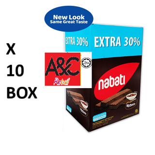 20.8g x 20pcs Nabati Cream Wafer Extra 30% (Richeese Cheese / Richoco Chocolate)X10 BOX(1 CARTON ...