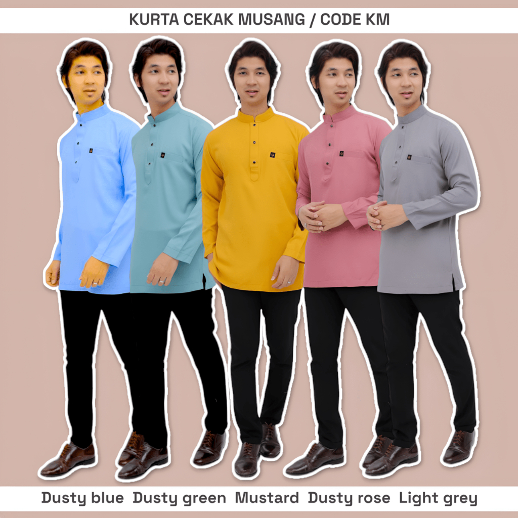 (S-5XL) Kurta Lelaki Cekak Musang Kurta Mikael Raya 2025 Kurta Regular ...