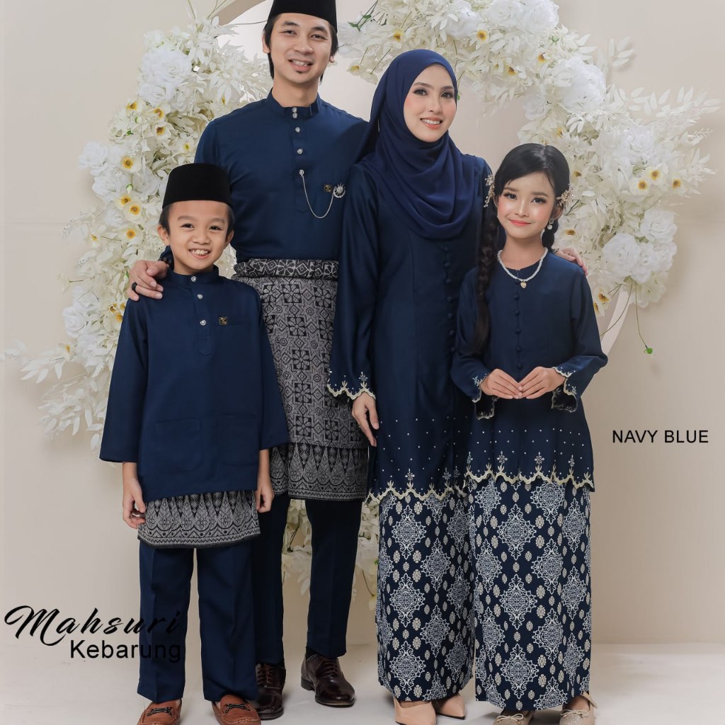 KEBARUNG MAHSURI BY KASMIZA NAVY BLUE BAJU RAYA 2024 | Shopee Malaysia