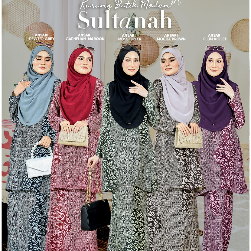 Ansari Baju Raya 2024,Baju Kurung Moden Batik Sultanah ,Batik Malaysia ...