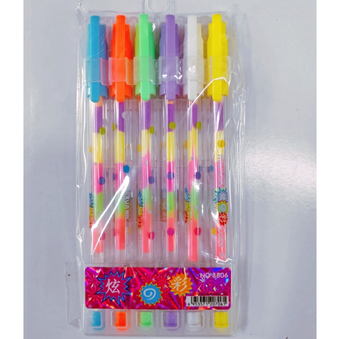 RAINBOW COLOUR PEN 6 Units/ Pen Warna Warni pelangi | Shopee Malaysia