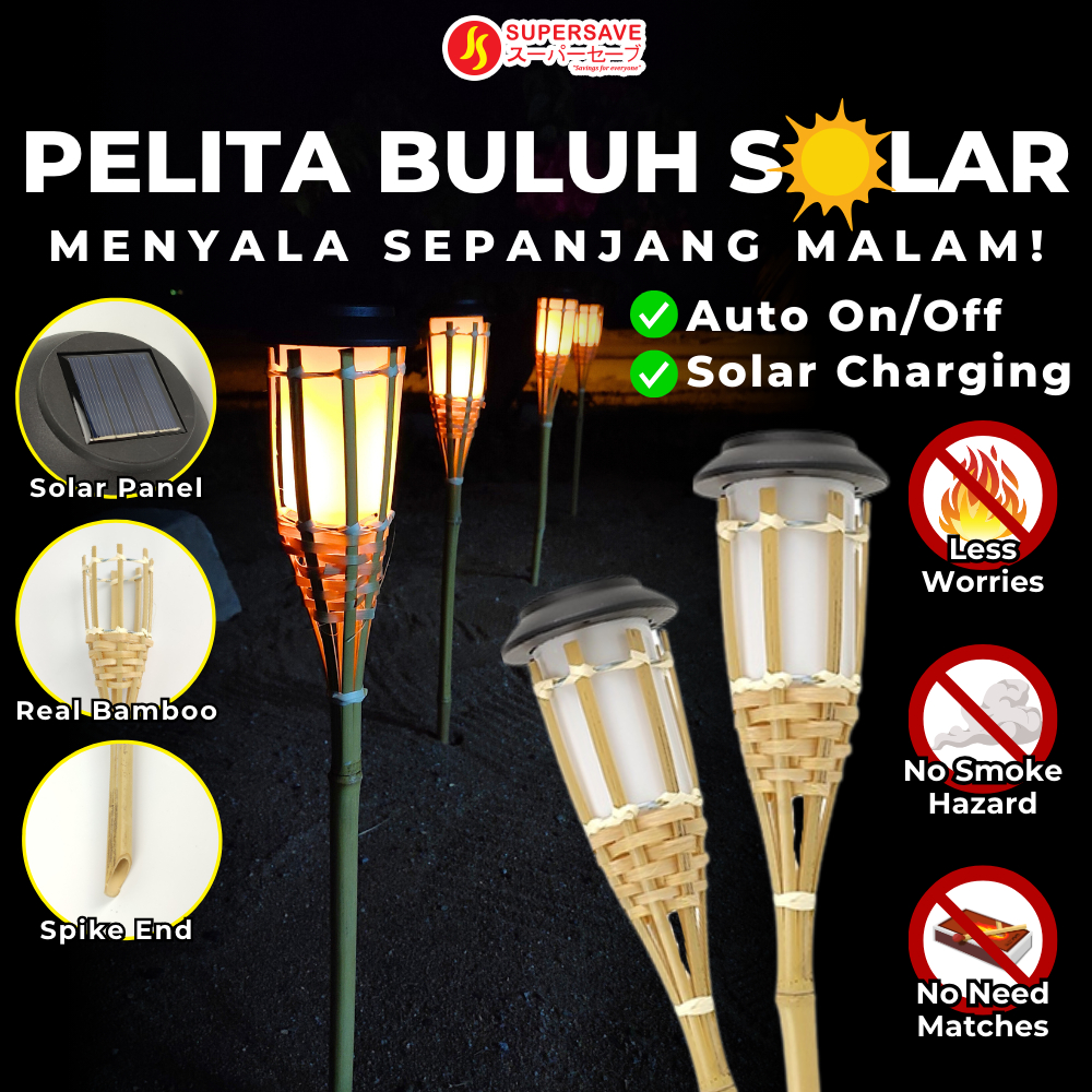 SUPERSAVE Pelita Buluh Solar Light LED Lights Pelita Bamboo Pelita ...