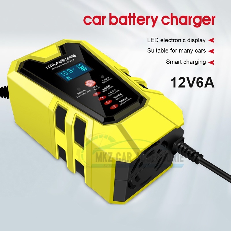 🔧12V 24V Charger Bateri Kereta Car Battery Charger Cas Bateri Motor ...