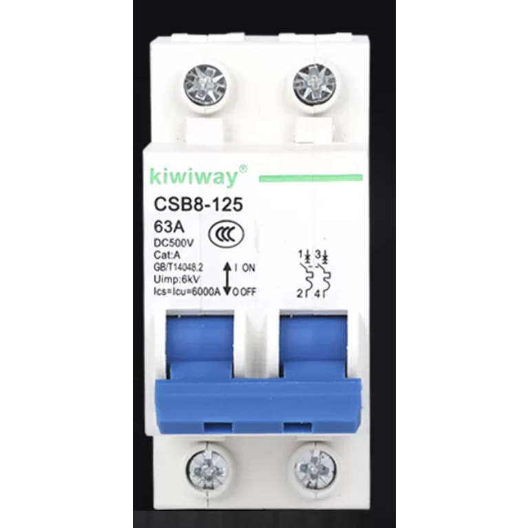 KIWIWAY CSB8-125 2P 32A / 40A / 63A / 100A | DC CIRCUIT BREAKER | MCB DC | Miniature Circuit ...