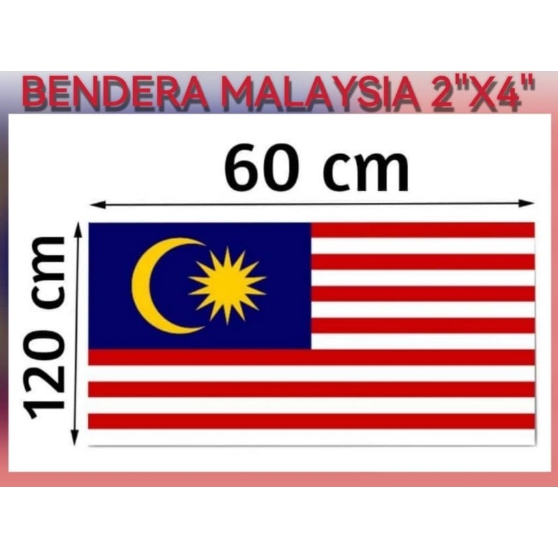 Malaysia Flag Waterproof Polyster 60cm x 120cm (2' x 4') Bendera ...