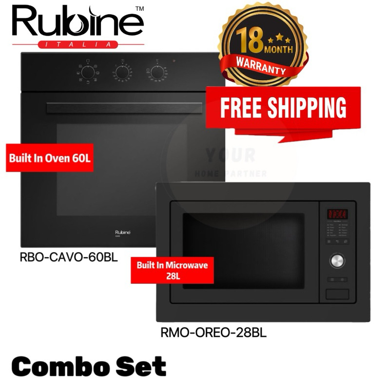 [Combo Deal]Rubine Built In Oven 60L RBO-CAVO-60BL /70L LAVA 70SS Oven +Rubine Built In ...