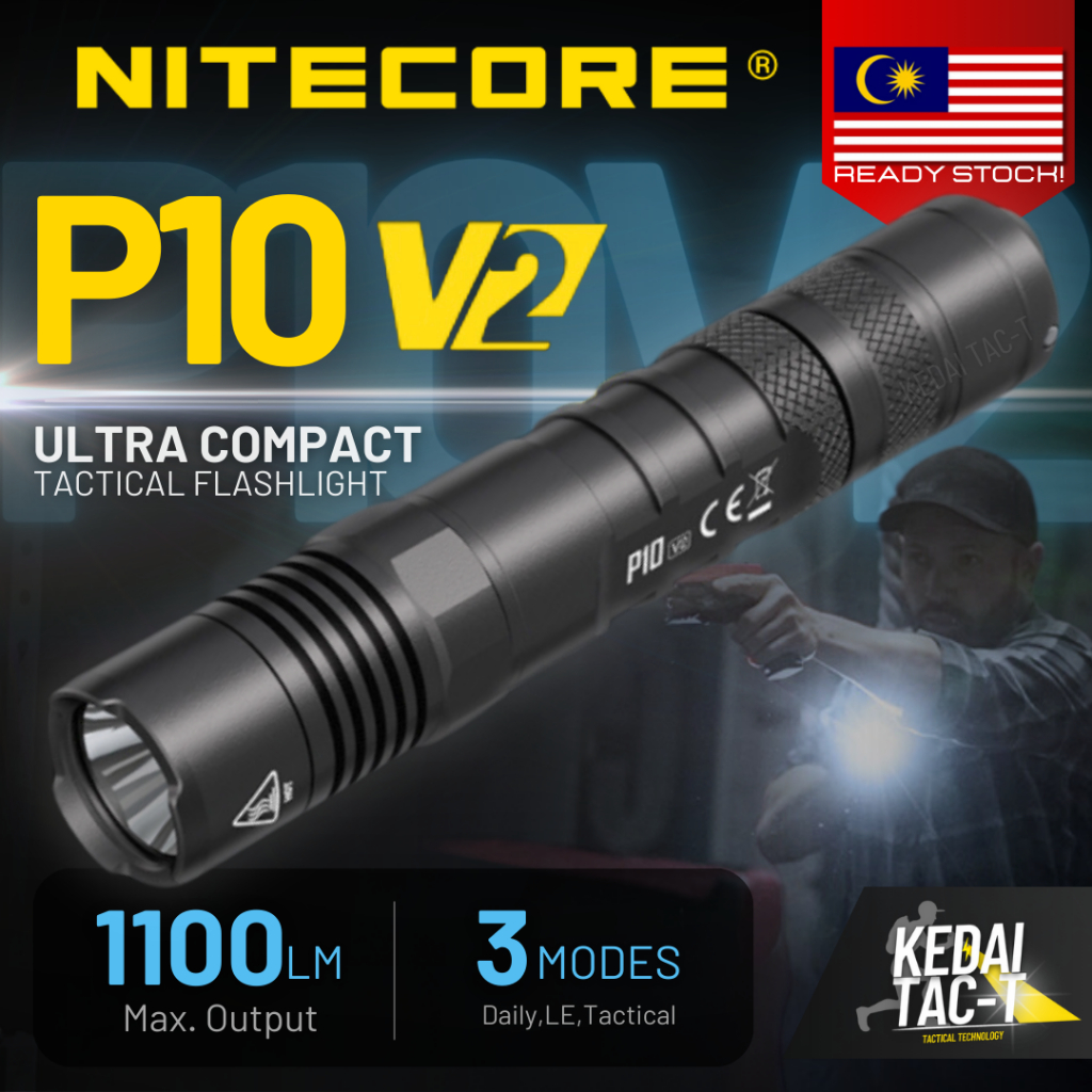 NITECORE P10 V2 - 1100 Lumen LED Flashlight - ORIGINAL - Ready Stock in ...