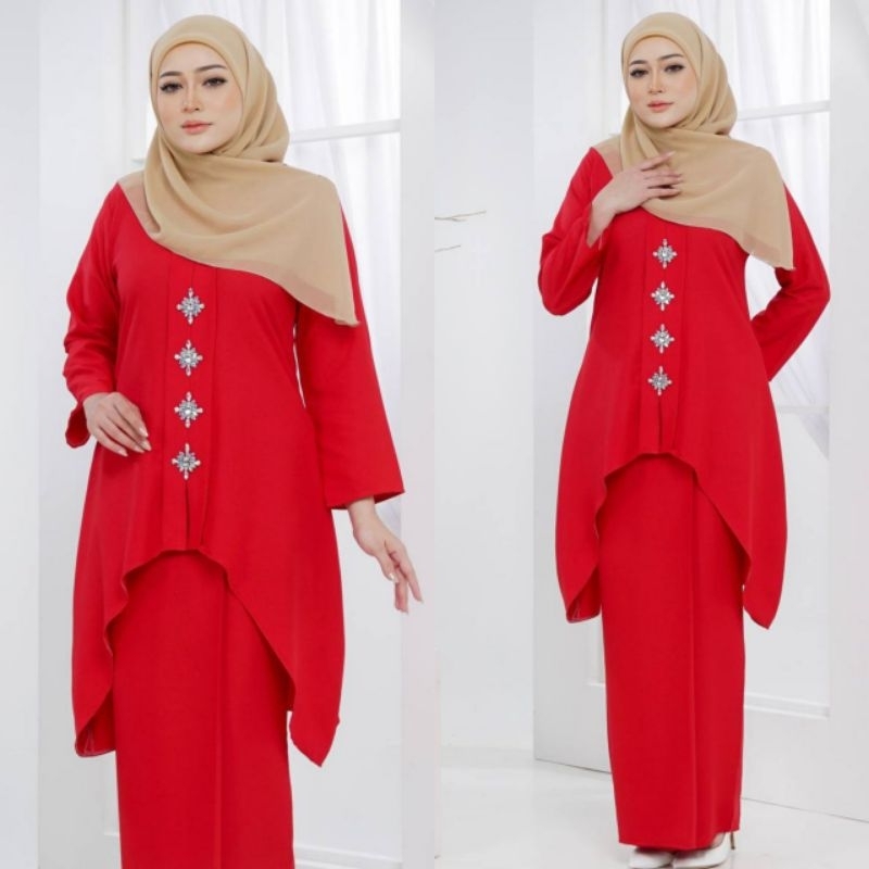 (XS - 5XL) KEBARUNG MARIAM DIAMOND ORANGE BRICK OREN BATA KEBAYA LABUH ...