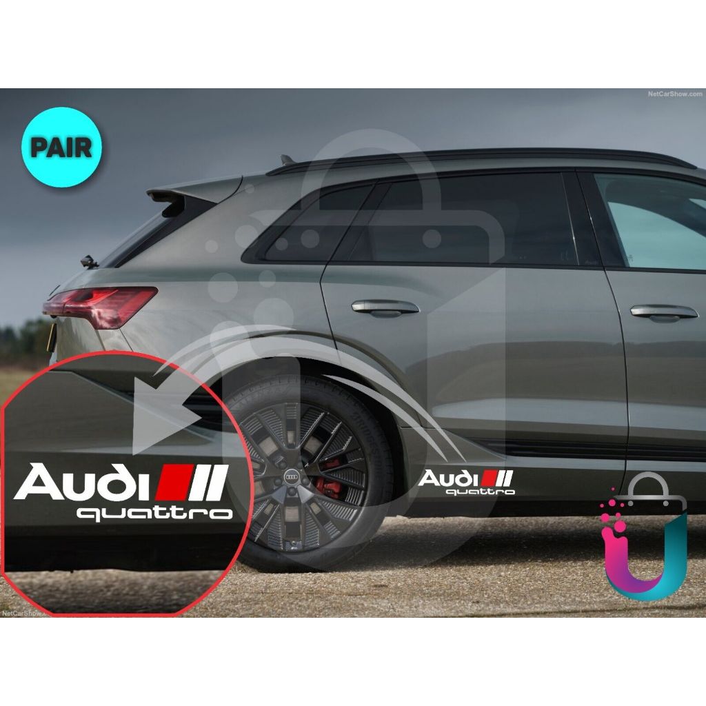 Audi Quattro Racing Sport S Line 28cm Decal Sticker PAIR Emblem Logo ...