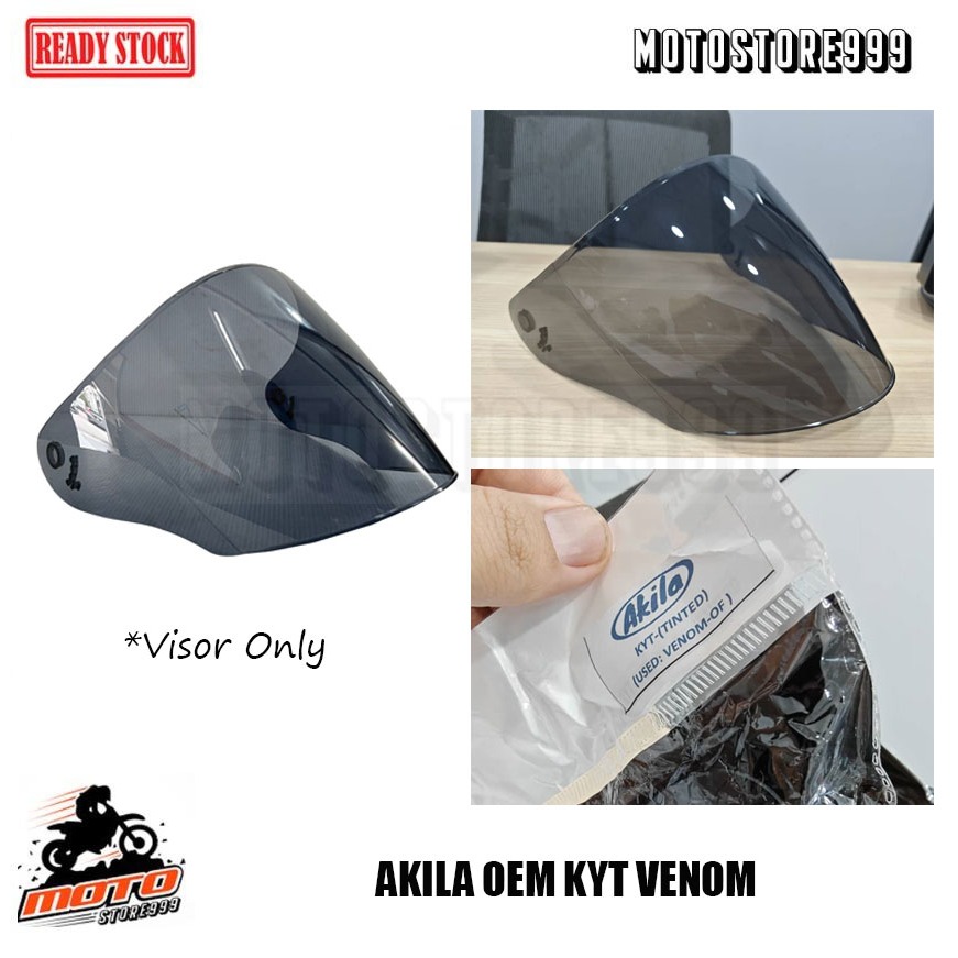 AKILA OEM KYT VENOM HELLCAT HELMET VISOR TINTED SMOKE READY STOCK ...