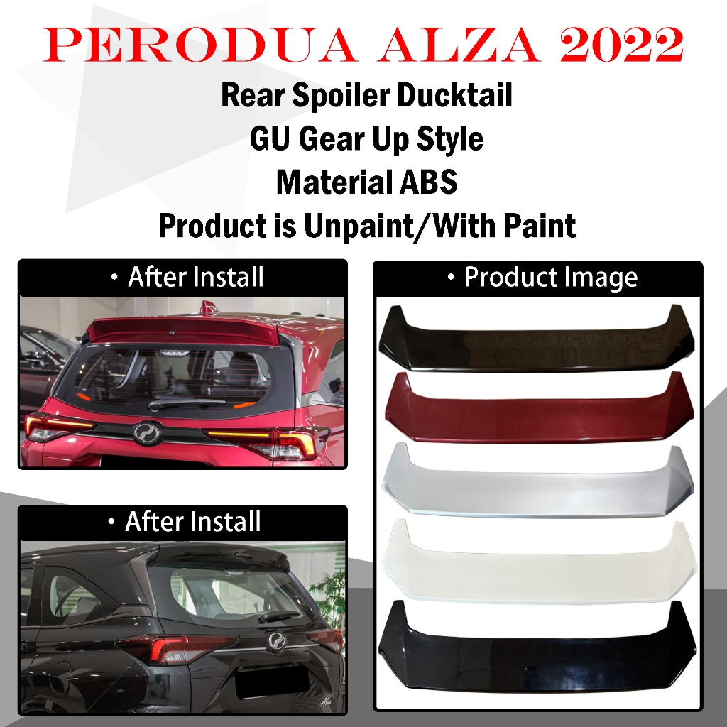 PERODUA ALZA 2022 2023 GU GEAR UP STYLE REAR TRUNK SPOILER ABS SKIRT ...