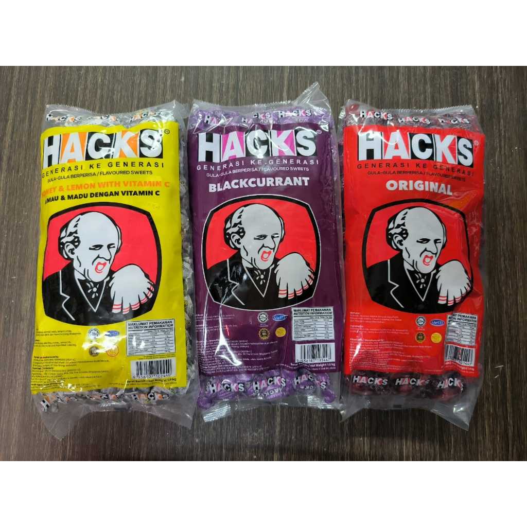 Hacks Sweets Flavours Original/ Honey Lemon/ Blackcurrant (1.8KG ...