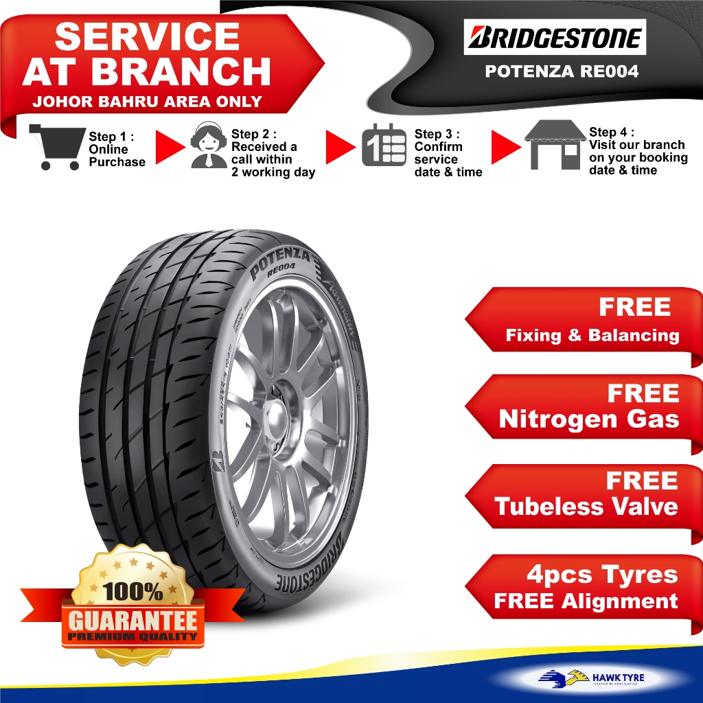 Bridgestone Tyres Potenza RE004 195/50R15 195/55R15 195/50R16 205/50R16 215/45R17 225/45R18 ...