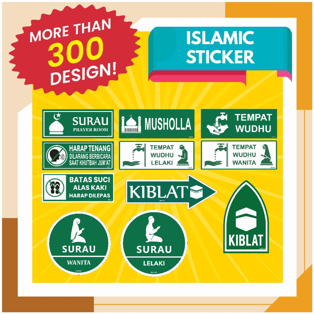[OFFER] Islamic Signage Sticker(Big Size) Surau Sticker, Prayer Room ...