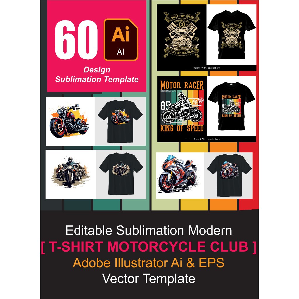 60 New Editable Sublimation T-shirt Design Template Adobe Illustrator ...
