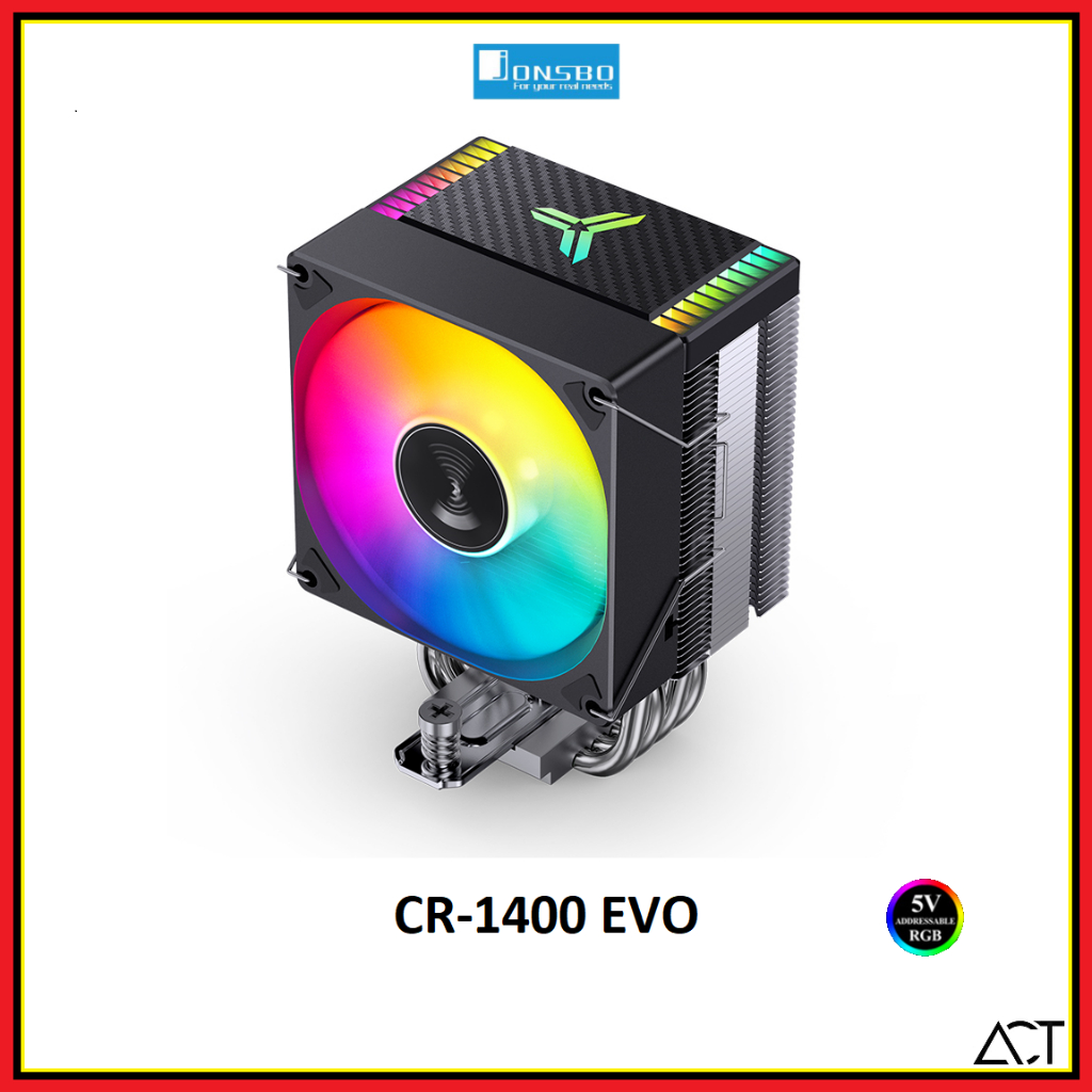 Jonsbo CR1400 EVO Black ( Color / ARGB ) 9CM Tower CPU Cooler Heatsink ...