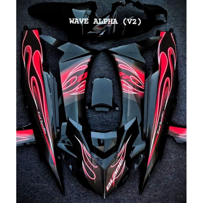 COVERSET HONDA WAVE ALPHA V1, V2// SIAP PASANG STICKER | Shopee Malaysia