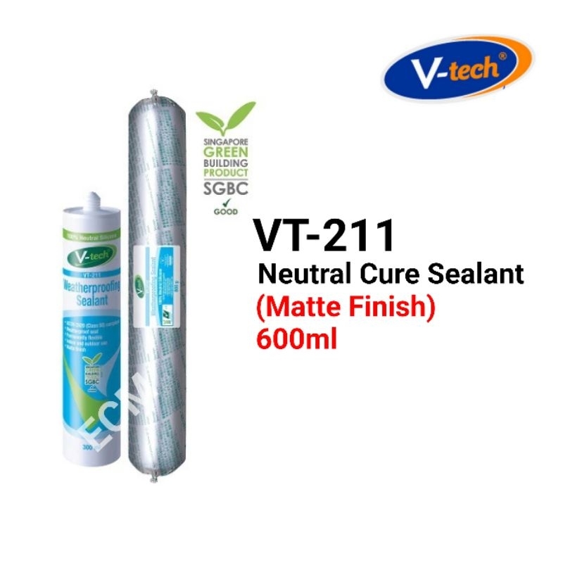 VTECH VT-211 (300ml / 600ml) Non- Slumping, High Performance Weatherproofing Sealant , Matte ...