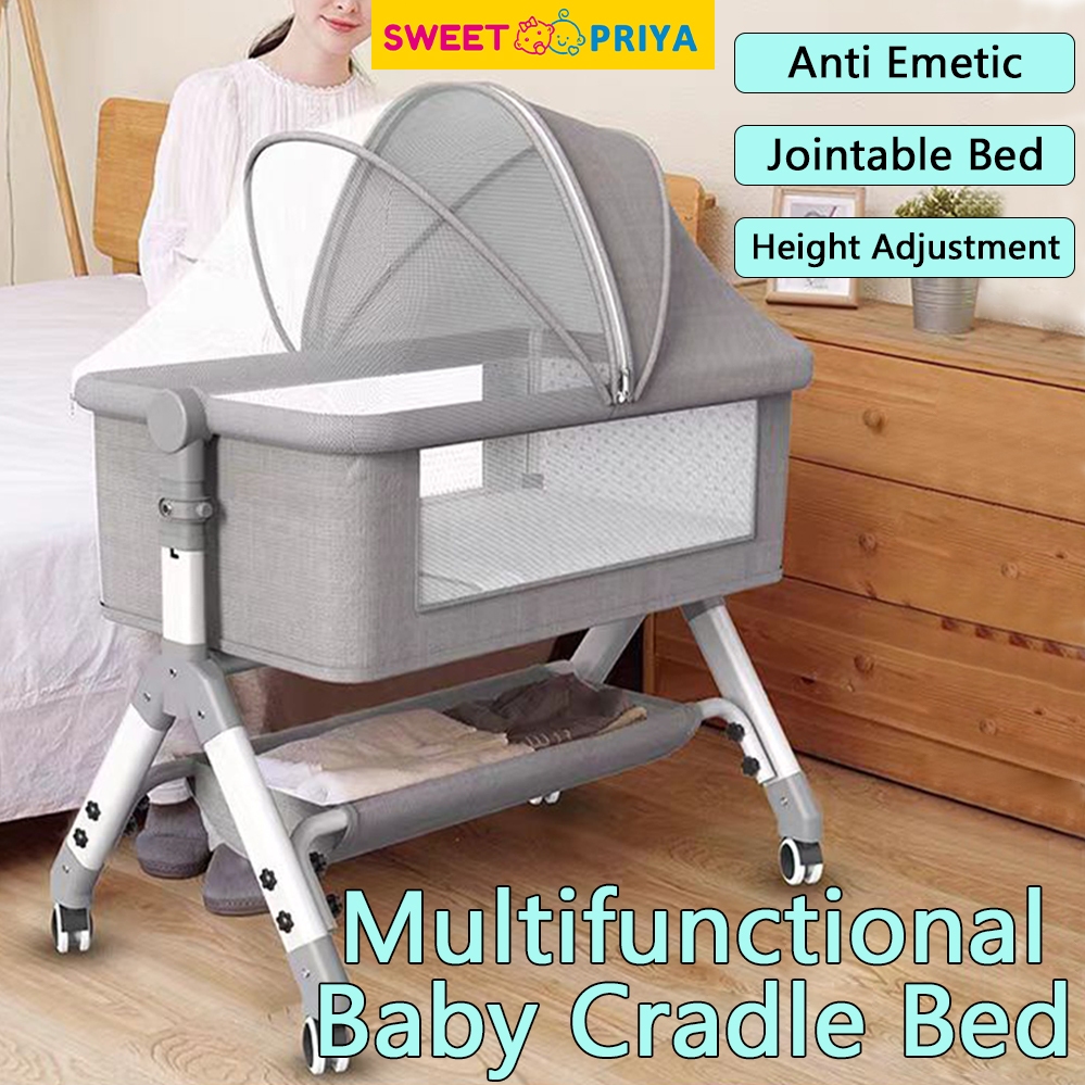 Baby Side Bed 嬰兒床 Baby Cot Bedding Set Folding Baby Bed Portable Crib ...