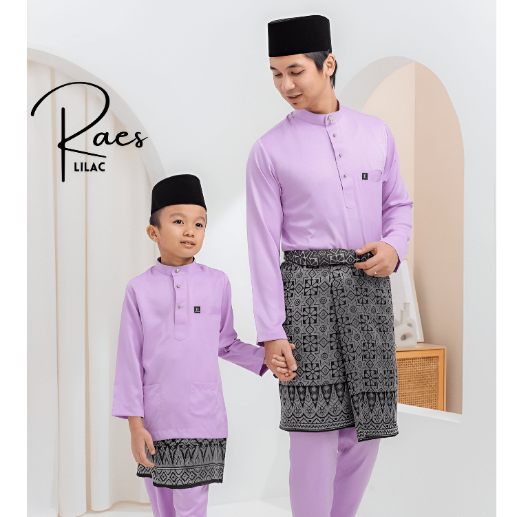 Baju Melayu Lelaki (LILAC) Baju Melayu Cekak Musang Raes Baju Melayu ...