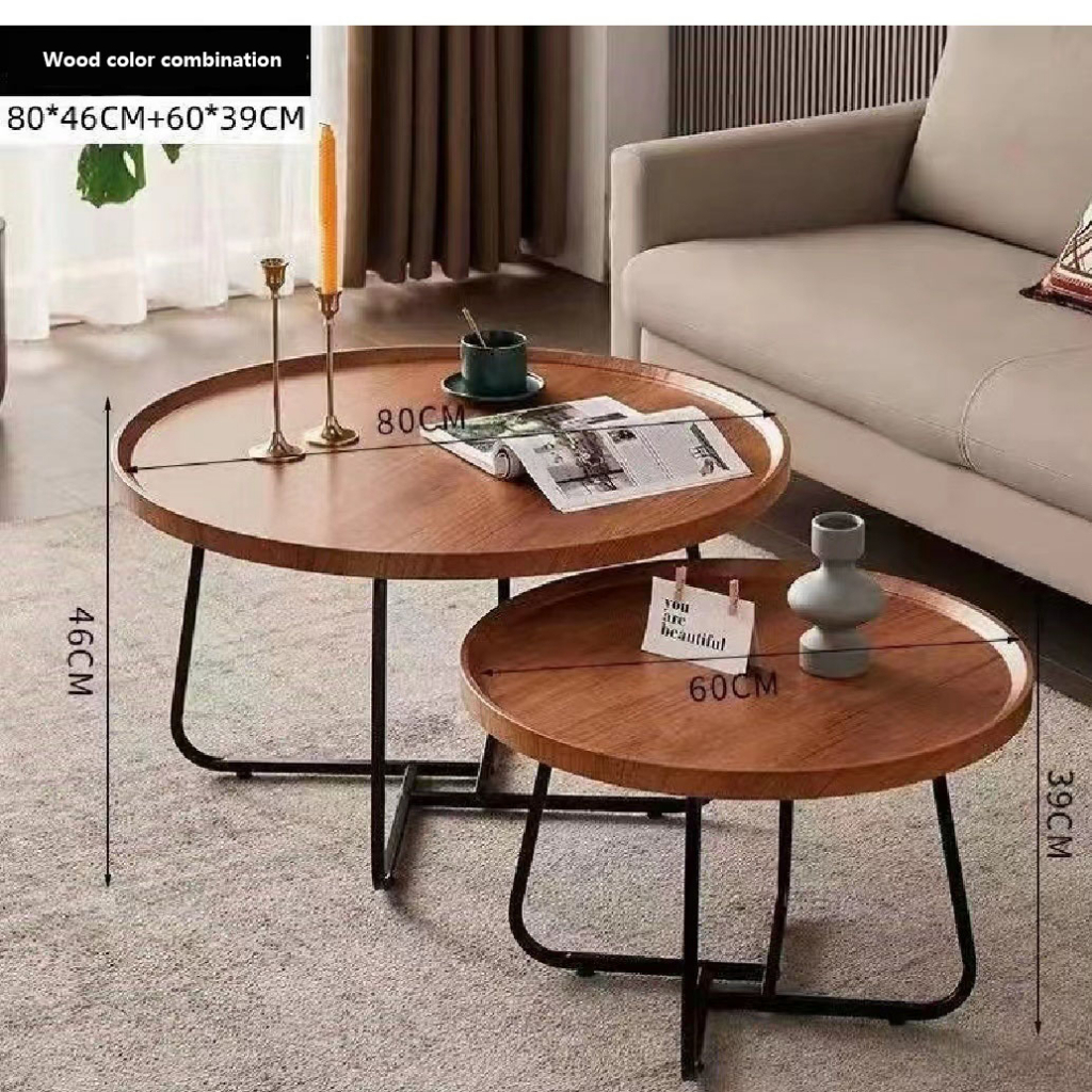 Big 4 Home Nordic Round Coffee Table Combination 2 in 1 Coffee Table ...
