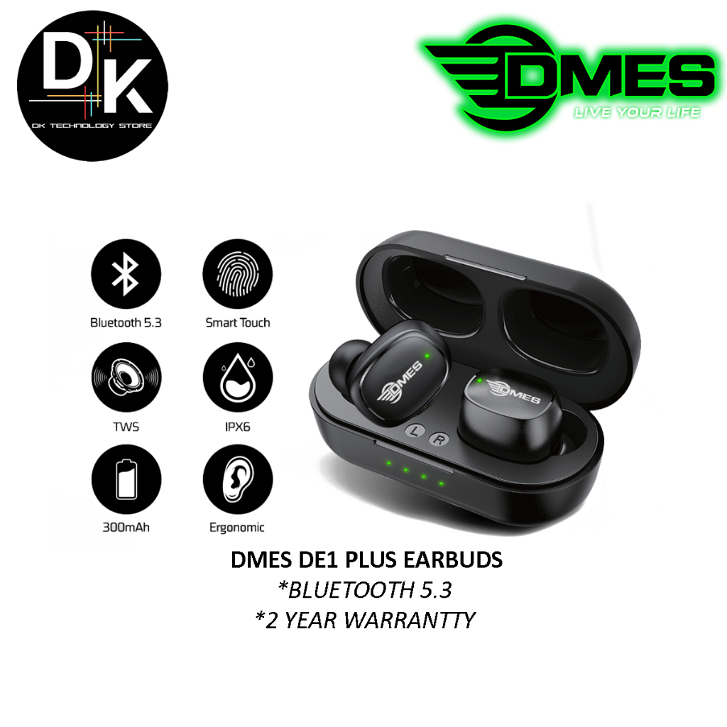 DMES DE1 Plus Wireless Earbuds Bluetooth 5.0 TWS Sport Earbuds with Charging Case 300mAh / Touch ...
