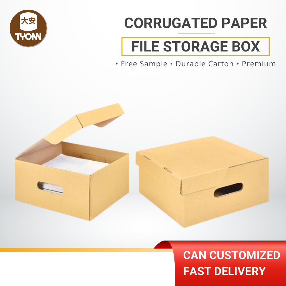 Tyonn File Storage Box 27.4 x 34.1 x 16cm Durable Carton Paper Pressure ...