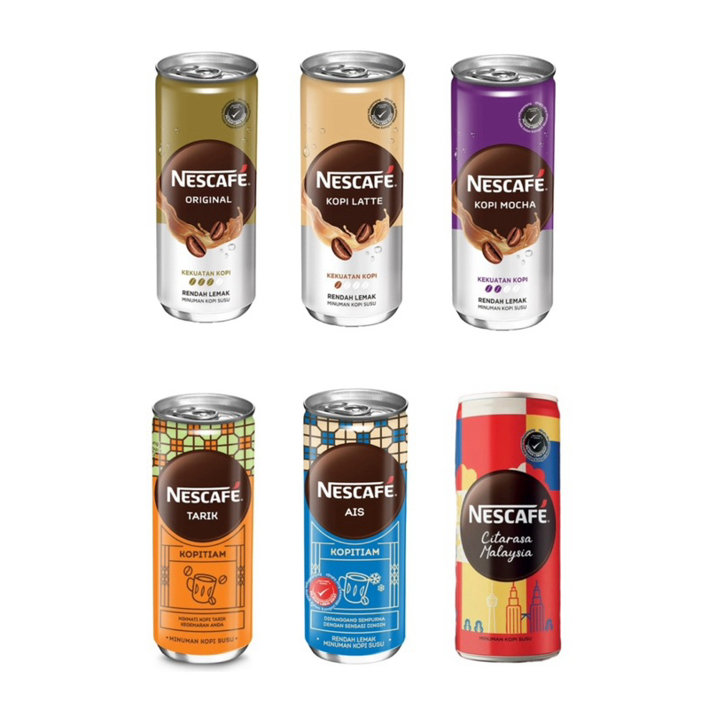 Nescafe Tin Original / Latte / Mocha / Tarik / Citarada Flavour (240ML ...