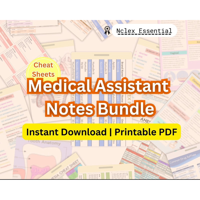 Medical Assistant Cheat Sheet Study Notes | Shopee Malaysia