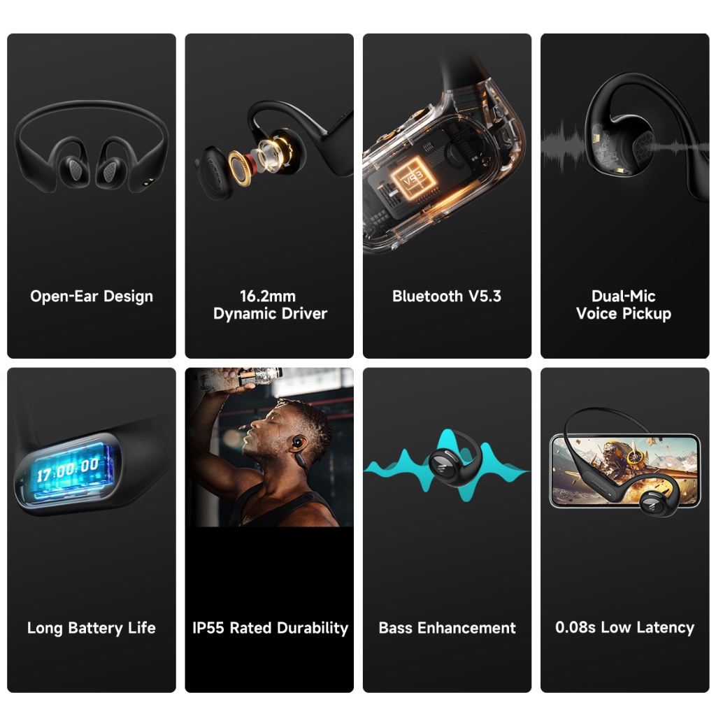 Edifier Comfo Run Open-Ear Wireless Sport Earphones with Connex ...