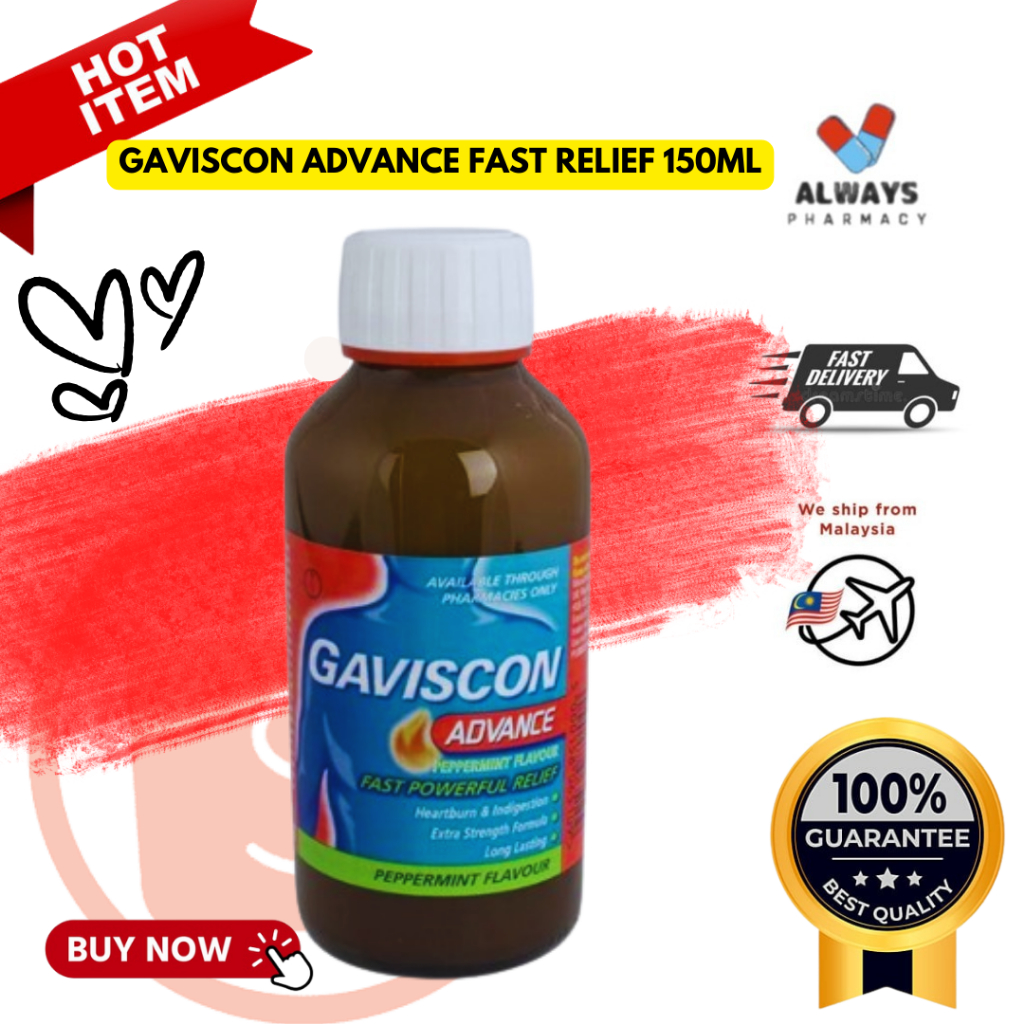 GAVISCON ADVANCE FAST RELIEF 150ML | KURANGKAN ANGIN HEART BURN ANGIN ...