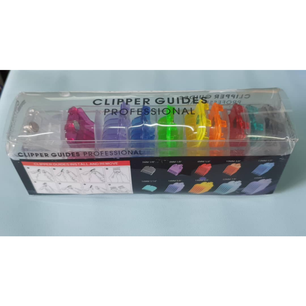 10pcs/Set Colorful Transparent Hair Clipper Guide Combs Kit With ...