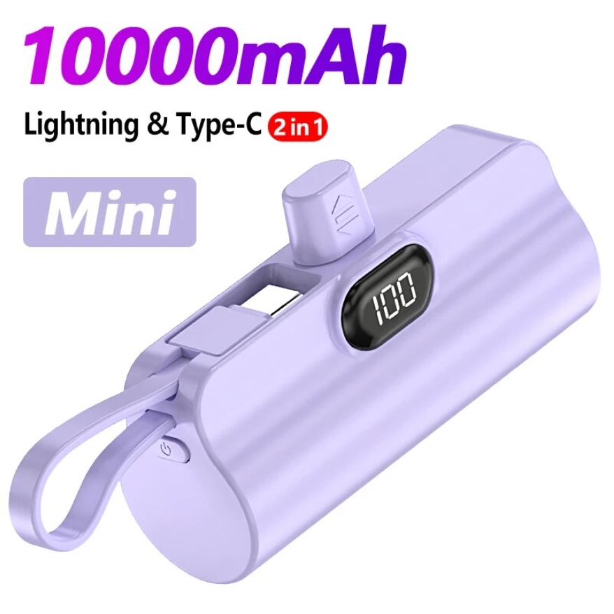 Bank kuasa 5000mAh Mini Power Bank cavo USB C Portable Power Bank with ...