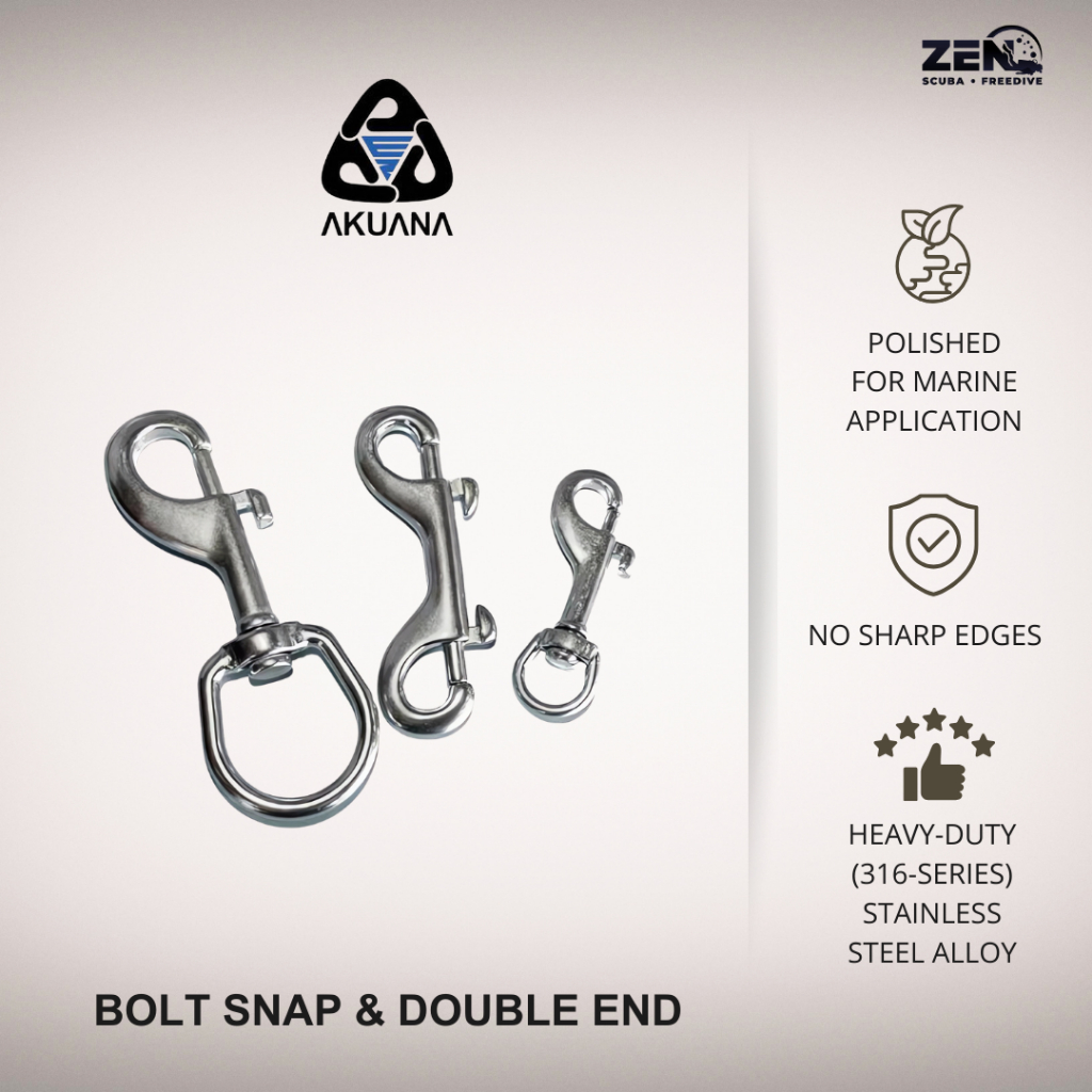 AKUANA 316 Stainless Steel Bolt Snap Double Ended Snap Hook Diving ...