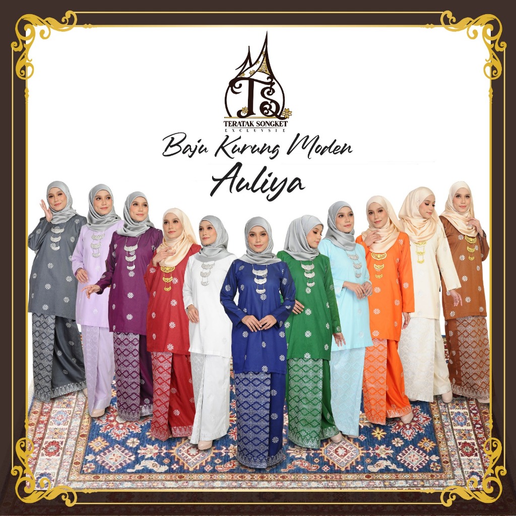 Baju Kurung Moden Songket Republik Songket Tenun Bunga Tabur Asli Untuk ...
