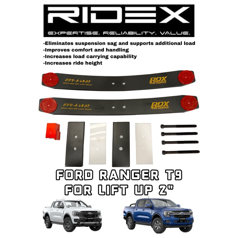 RIDEX ADD A LEAF HD SERIES NEXT GEN FORD RANGER T9 leaf spring lift up ...