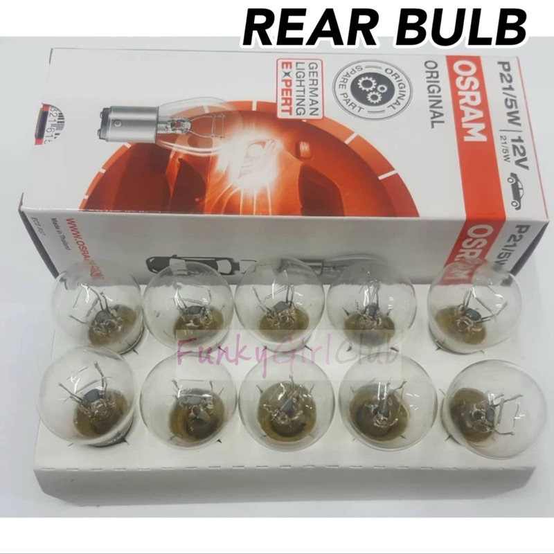 OSRAM HALOGEN TAIL BRAKE LIGHT BULB REAR P21 7528 5W 12V BAY15d ...