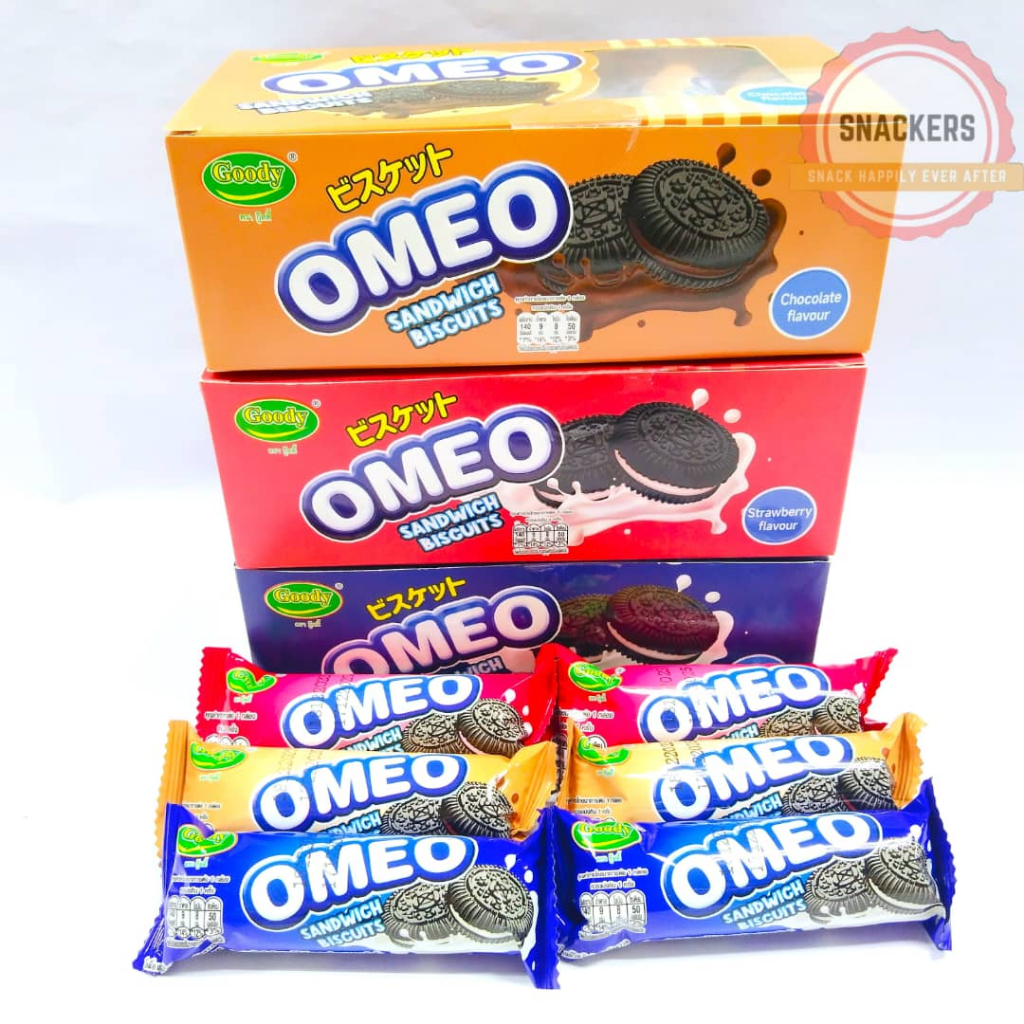 🔥Ready Stock🔥 Goody 12Pcs OMEO Sandwich Biscuits Vanilla / Strawberry ...
